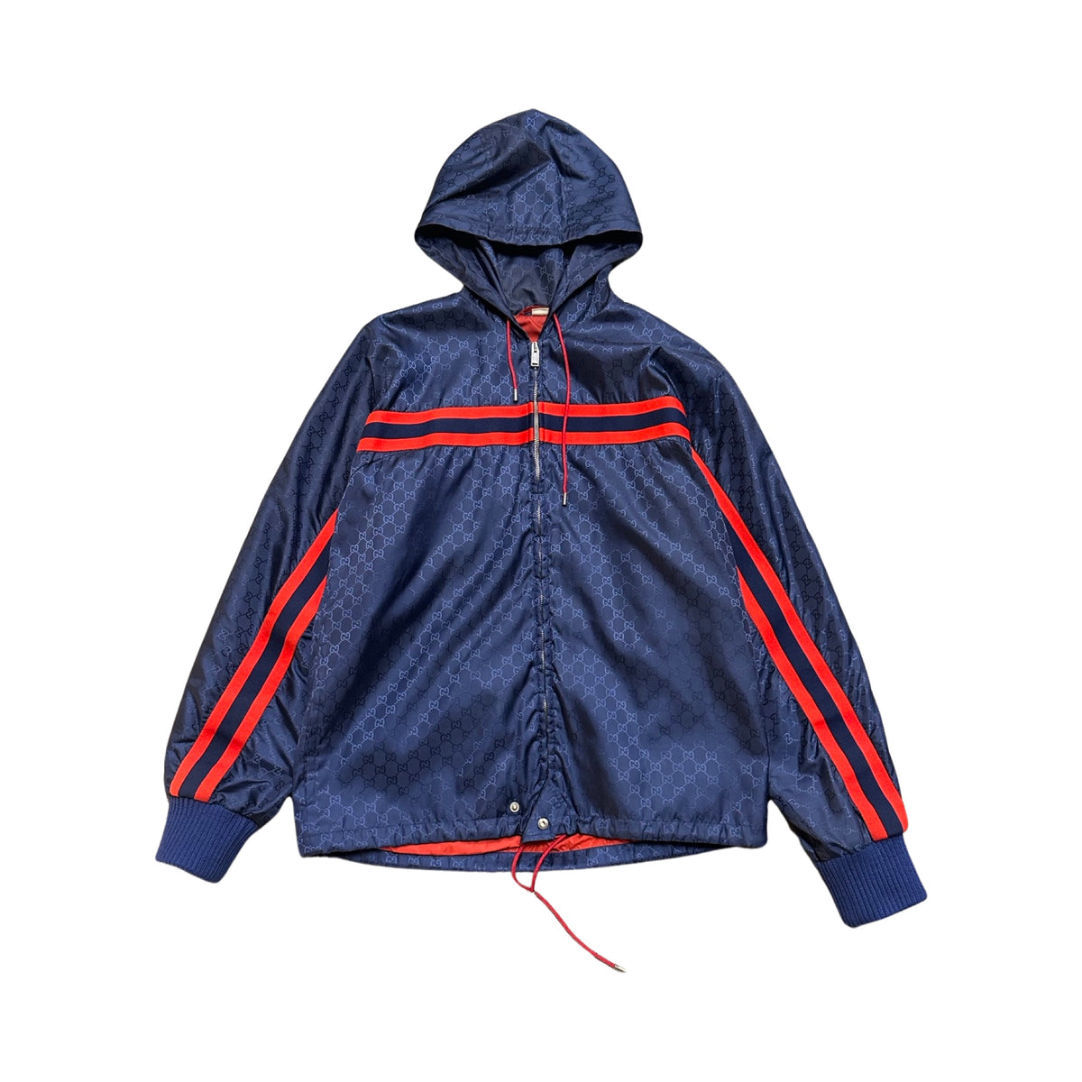 Gucci Monogram Rain Jacket Navy Red – Motion.