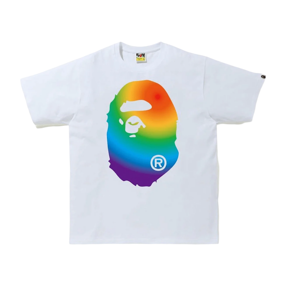 Bape A Bathing Ape Rainbow Big Ape Head Tee White – Motion.